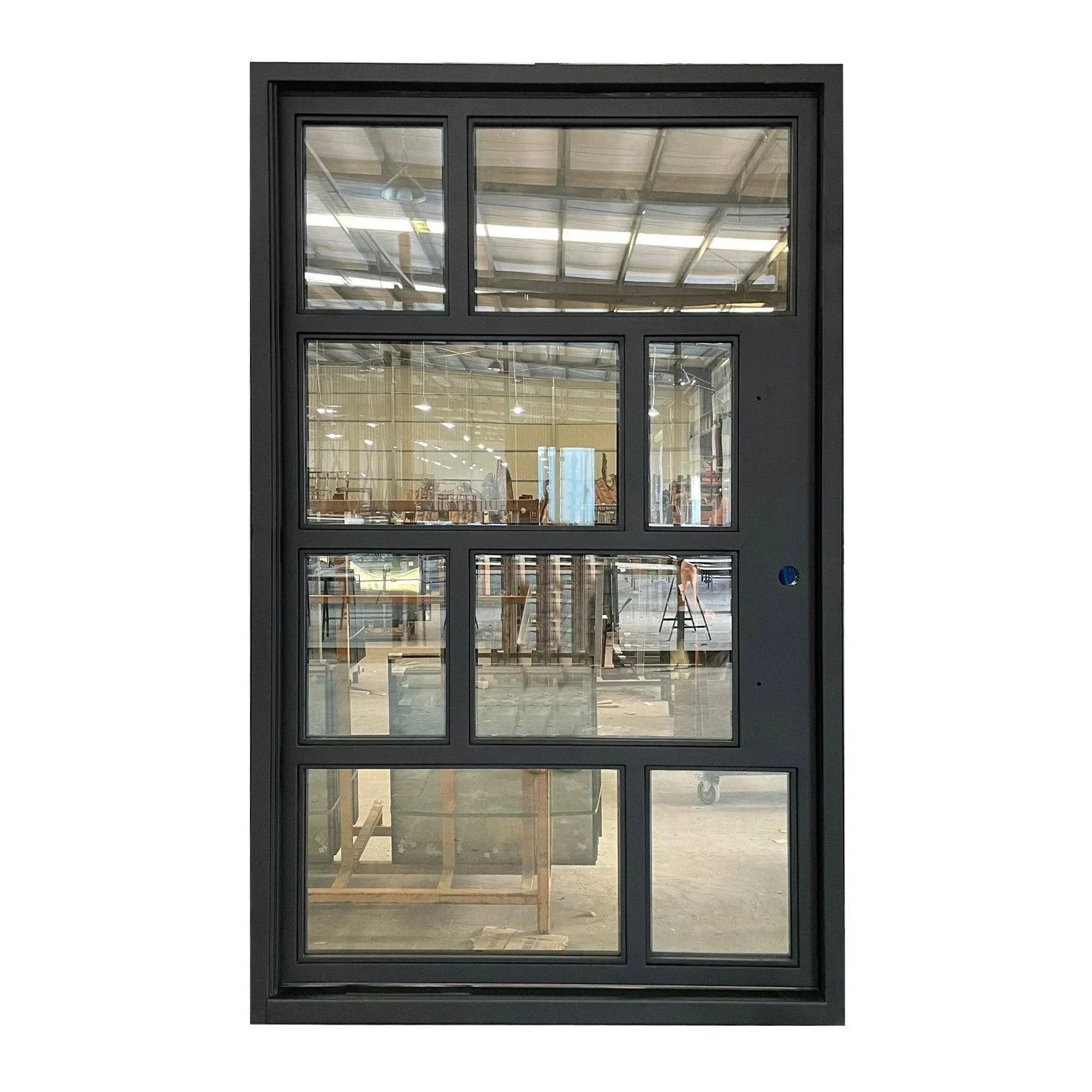 IWD Steel Single Pivot Front Modern Door CID-PV022 Square Top Clear