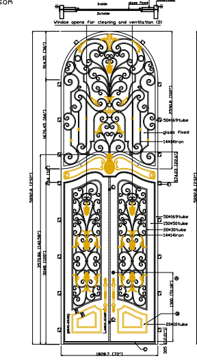 Double Door Drawing Design